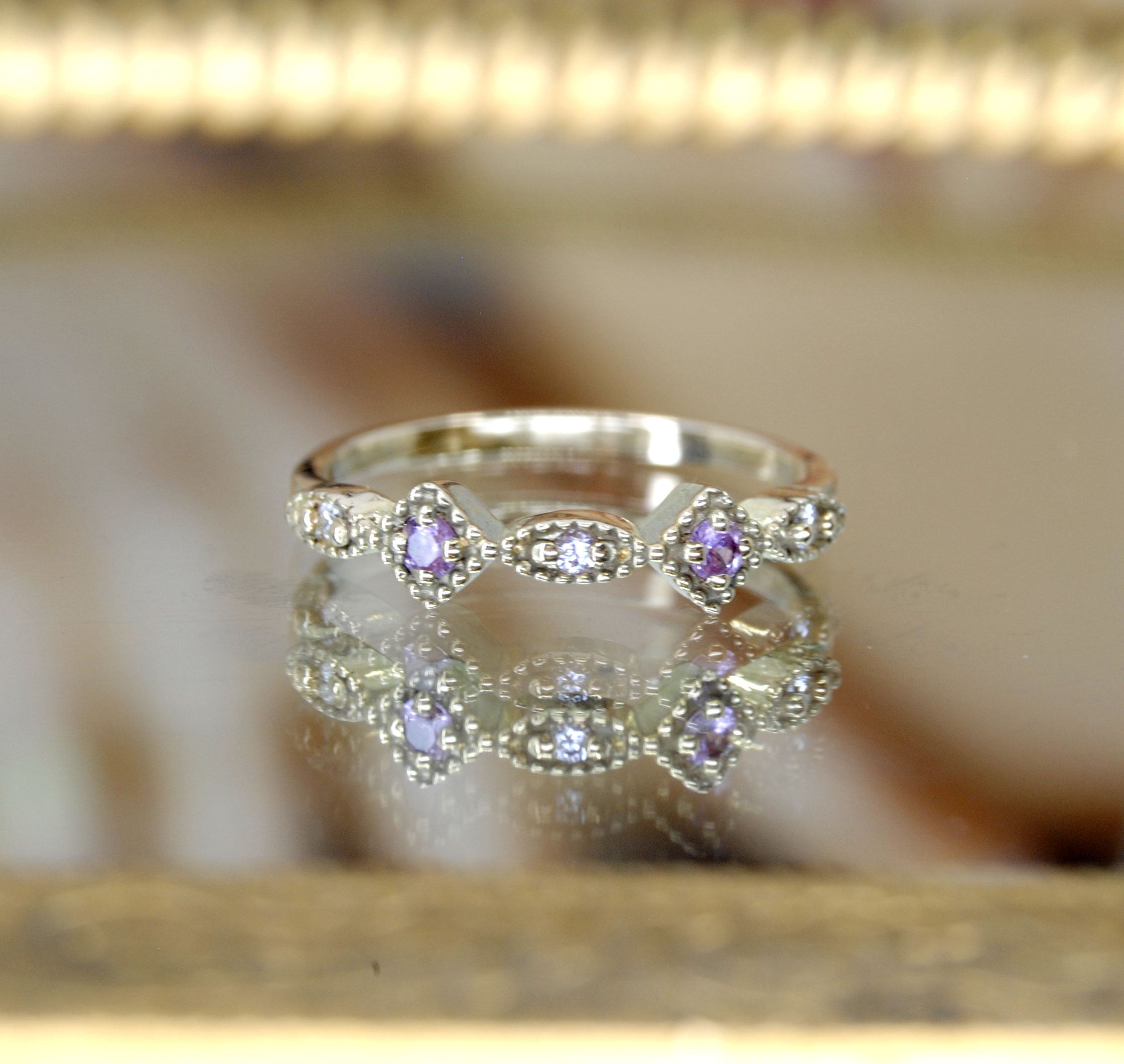 Gouden ring met Diamant en roze Saffier - Edelsmederij wim van Geel